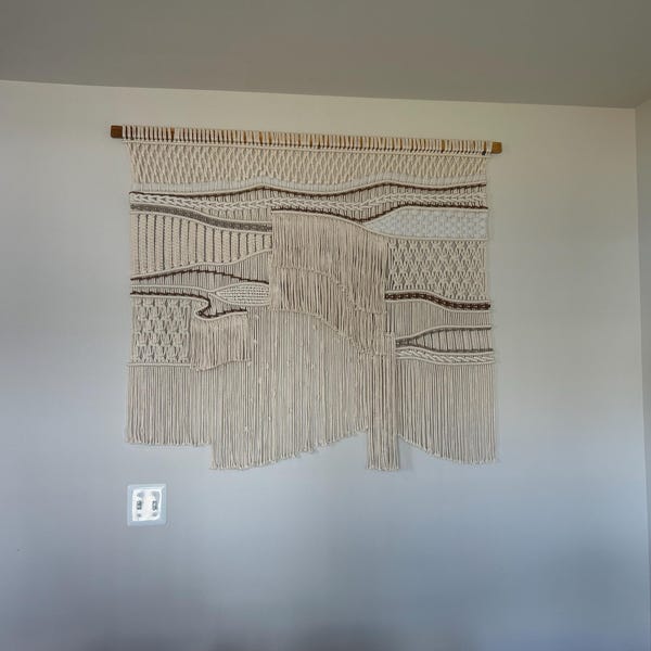 Abstract Fiber Macrame Wall Art, Unique Textured Wall Decor, Japandi ...