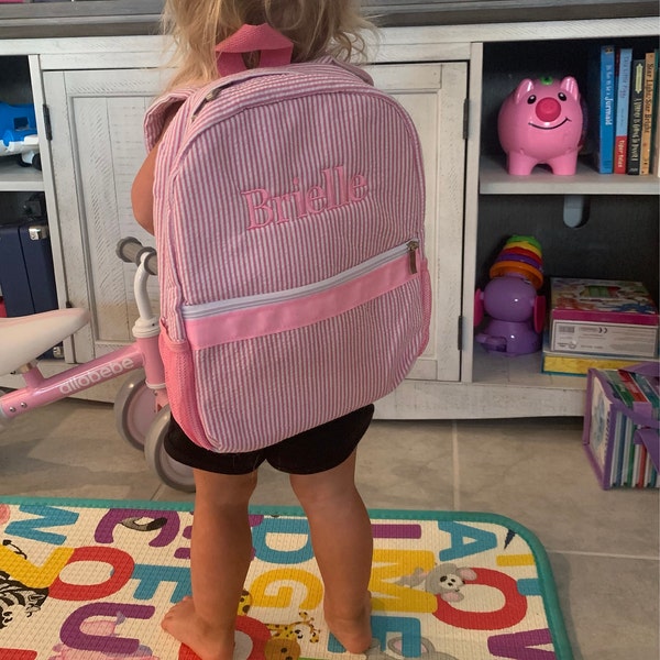 Personalized Baby Backpacks, Monogrammed Toddler Backpacks, Seersucker ...