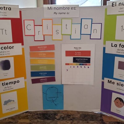 Spanish & English Preschool Circle Time Board Bundle Bilingual ...