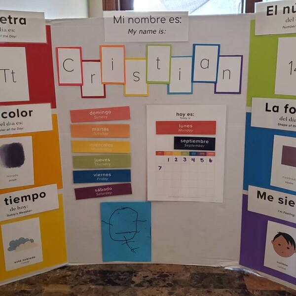 Spanish & English Preschool Circle Time Board Bundle | Bilingual ...