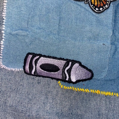 Crayon Embroidered Patches Kid's Backpack Patch - Etsy