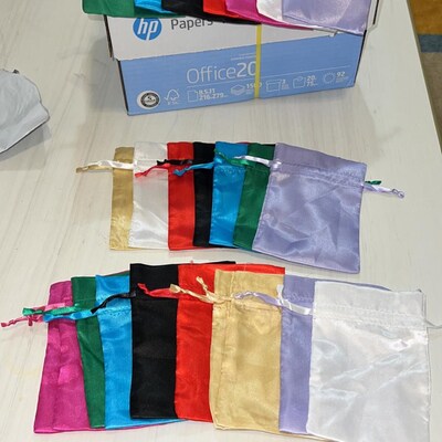 Satin Drawstring Bag Deep Royal Blue Blueberry 3x2.75 4x4.5 - Etsy