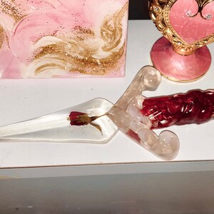 Dagger Floral Decoration Epoxy Resin Dried Flowers Rose Quartz - Etsy