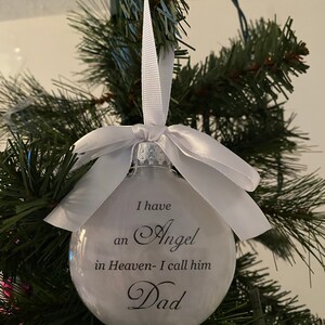 Dad Memorial Ornament Christmas Angel in Heaven I Call Him Dad Parent ...