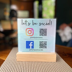 Custom Acrylic Business QR Code Sign Personalized QR Sign, Shop Decor ...