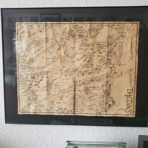 Dragon Age Map of Thedas: Aged, Handmade, Hand Drawn, Authentic Gift ...