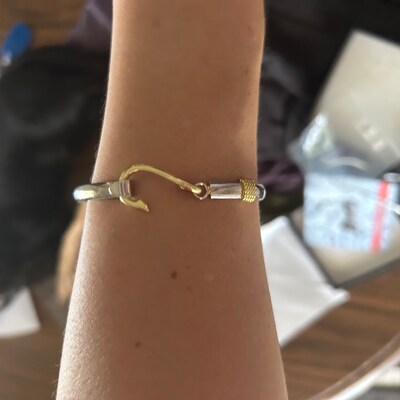 Cape Cod Fish Bracelet Solid 925 Silver & Real 14k Gold Eye - Etsy