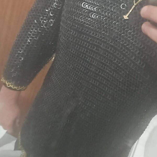Chainmail Huberk / Medieval Chainmail Half Sleeve Shirt / 9 Mm Flat ...