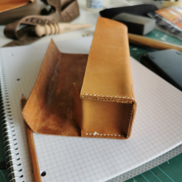 PDF Pattern | Retro Pencil Box | Leather Pencil Box | Leather Craft DIY ...