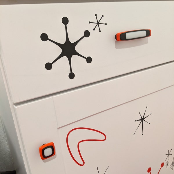 Retro Atomic Vinyl Wall Decals - Mid Century Modern Decor - Etsy