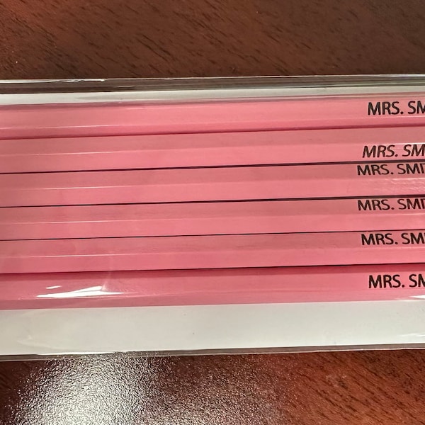 Pastel Pink Custom Pencils, Personalized Pencils, Engraved Pencils ...