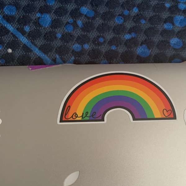 Rainbow Love Vinyl Sticker | Waterproof Pride LGBTQ+ Decal - Etsy