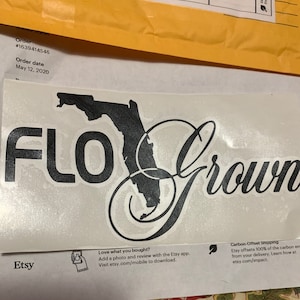 Flo Grown Car Decal / Florida Flo Grown Window Decal / Florida Decal ...