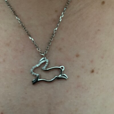 Cute Running Rabbit Charm Pendant Necklace, 14k 18k 10k Gold Diamond ...