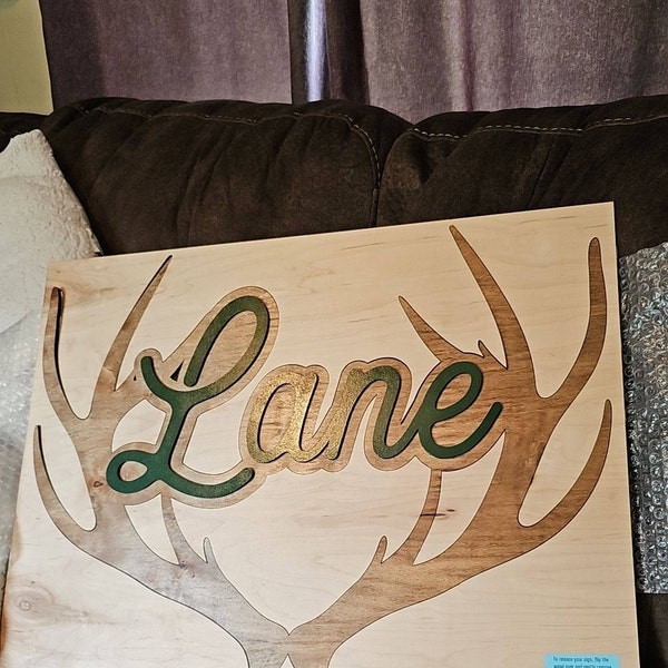 3D Personalized Deer Antler Sign | Boy's Antler Name Sign | Deer ...