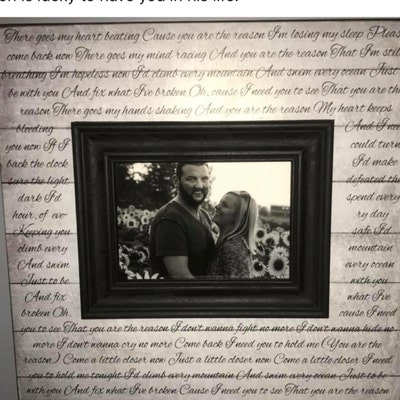 Wedding Song Picture Frame, Anniversary Gift With Lyrics to First Dance ...