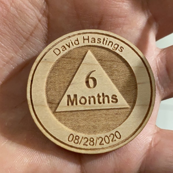 Personalized Month Anniversary Chip, AA Recovery Medallions, Birthday ...