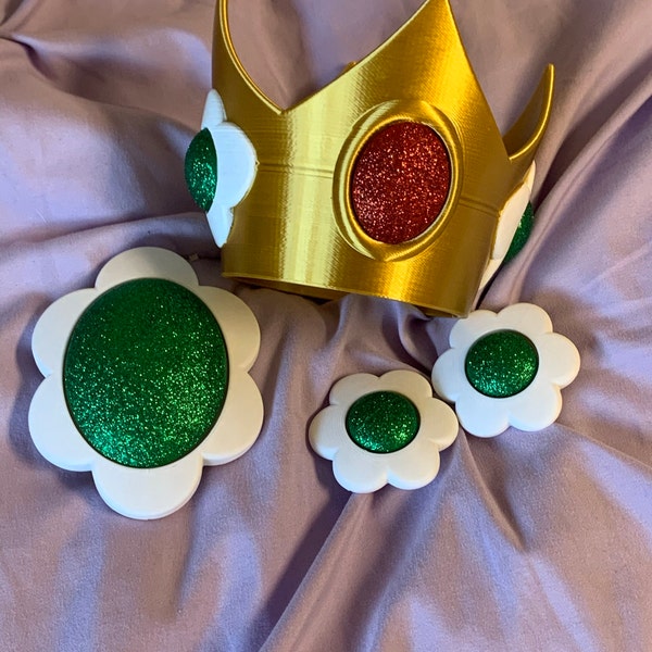 Princess Daisy Cosplay Set (crown, Earrings, Brooch) - Etsy