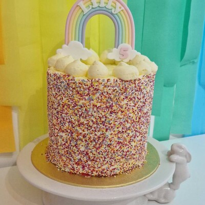 Pastel Colour Rainbow Cake Topper - Etsy UK