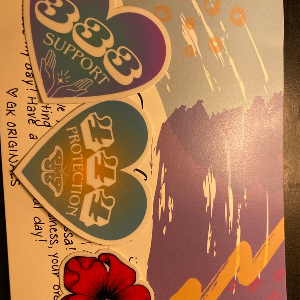 Angel Number Heart Sticker Aura Sticker Spiritual 111, 222, 333, 444 ...