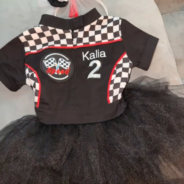 Tutu Checkered Dress Two Fast Birthday Custom Race Suit-race Car ...