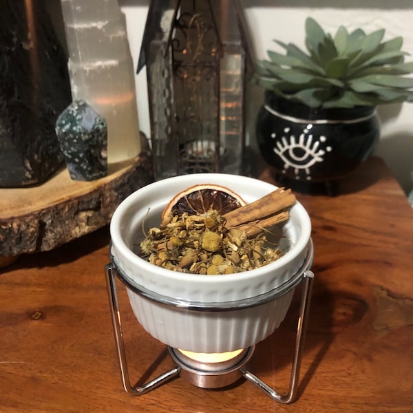 Mini Ceramic Simmer Pot With Metal Stand & Tea Lights (4oz) - Etsy