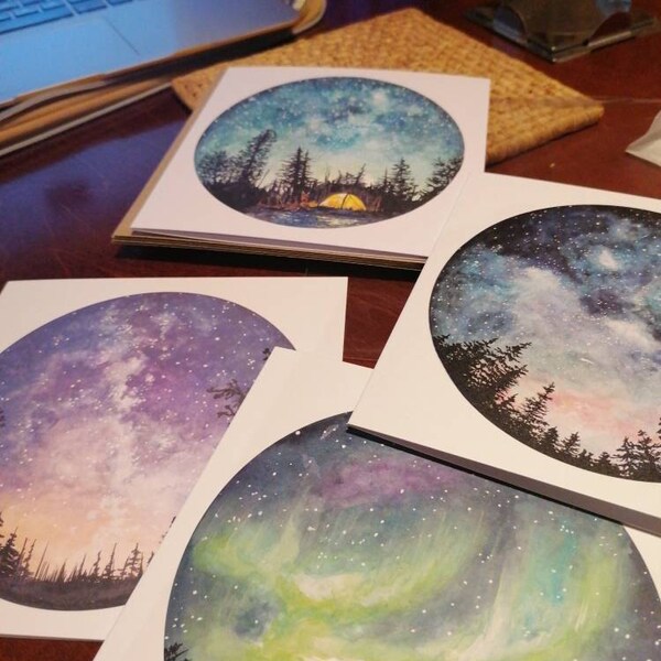 Starry Sky Cards | Set of 4 - Etsy UK