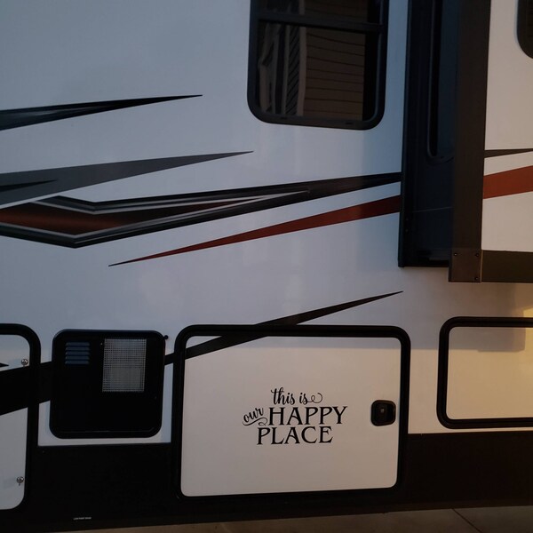 This is Our Happy Place Vinyl Decal – Camper RV Trailer Sticker ...