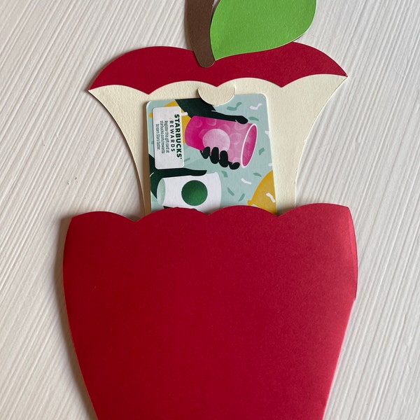 Apple Gift Card Holder, Teacher Gift Card Holder, Gift for Teacher ...