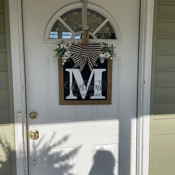 Front Door Decor Welcome Sign Last Name Personalized Front Door Sign ...