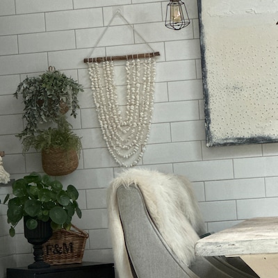 White Capiz Shell Wall Hanging Beach House White Shell Wall Hanging ...