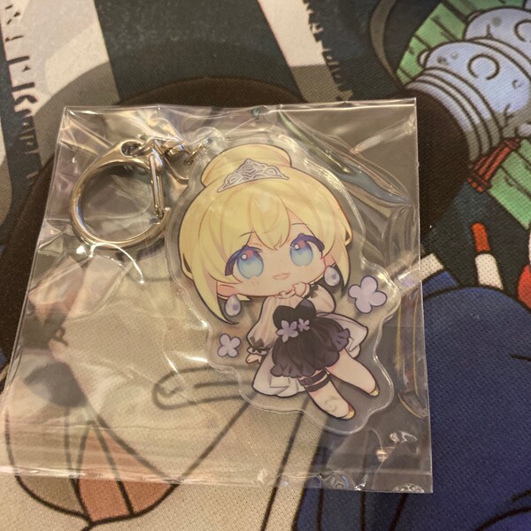 Hololive EN 1st Gen Myth & 2nd Gen Council Vtuber Doujin Double-sided Acrylic Keychain Charm ...