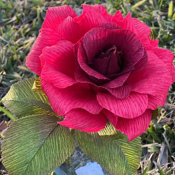 Crepe Paper Autumn Rose Printable Tutorial and Templates, Flower Files ...