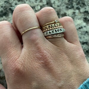 Stacking Rings with Names Stackable name rings Thick rings | Etsy