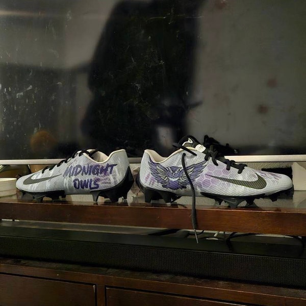 Custom Painted Football Cleats “denim” - Etsy