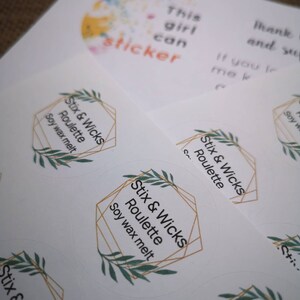 CUSTOM Mermaid Party Stickers 37mm Circle & 51mm Circle, Party Favour ...