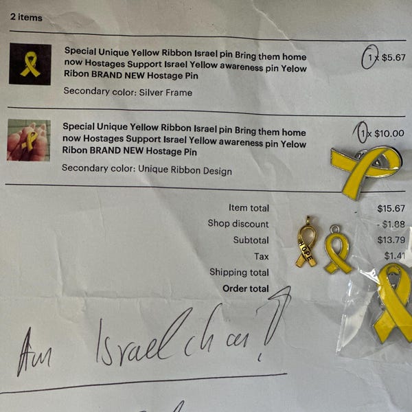 Bring Them Home Yellow Ribbon Israel Pin Bring Them Home Now Hostages Support Israel Yellow ...