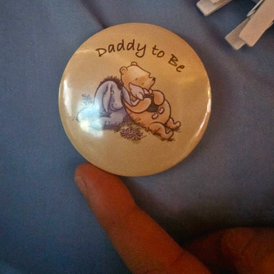 Classic Winnie the Pooh Mommy to Be Baby Shower Pin, Daddy to Be Badge ...