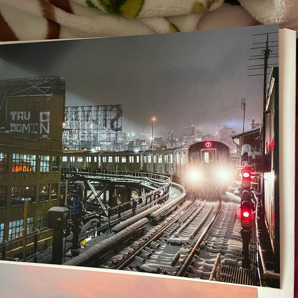 NYC Subway in the Snow - 7 Train Subway - MTA Train Photography - New ...