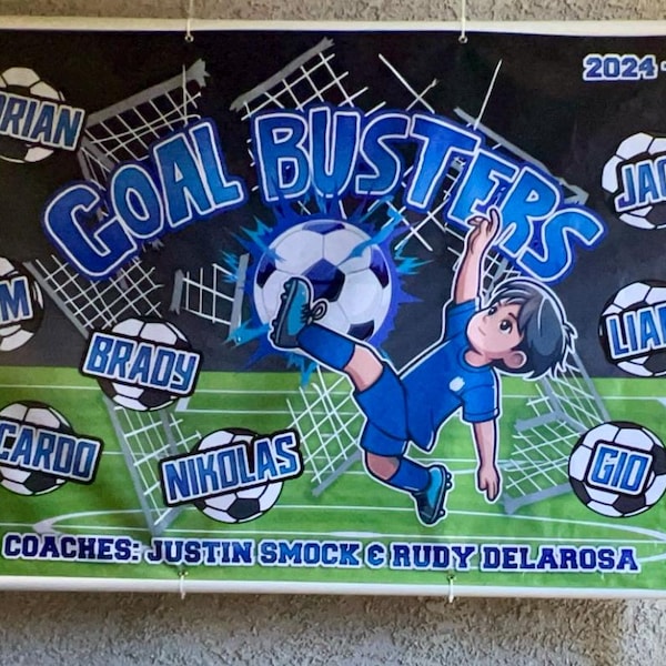 Soccer Team Banner - Completely Customizable - Includes Design & Print ...