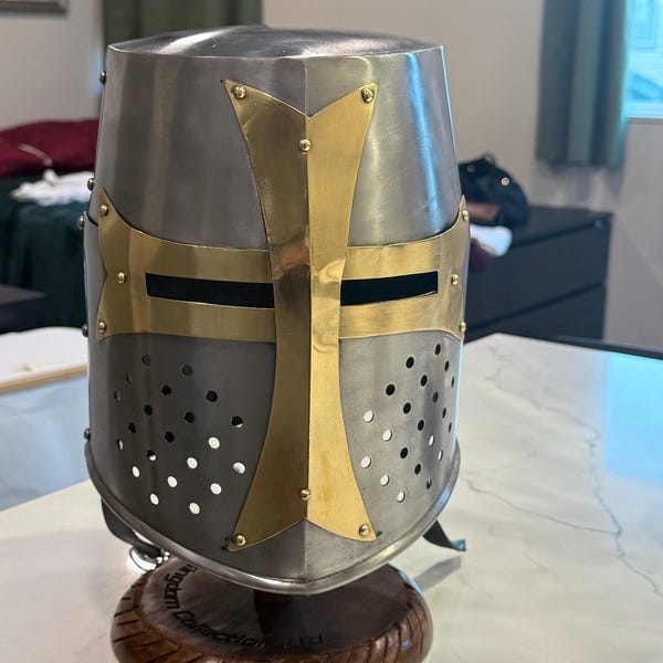 Medieval Templar Fantasy Warrior Helmet Great Templar Horn Helmet ...