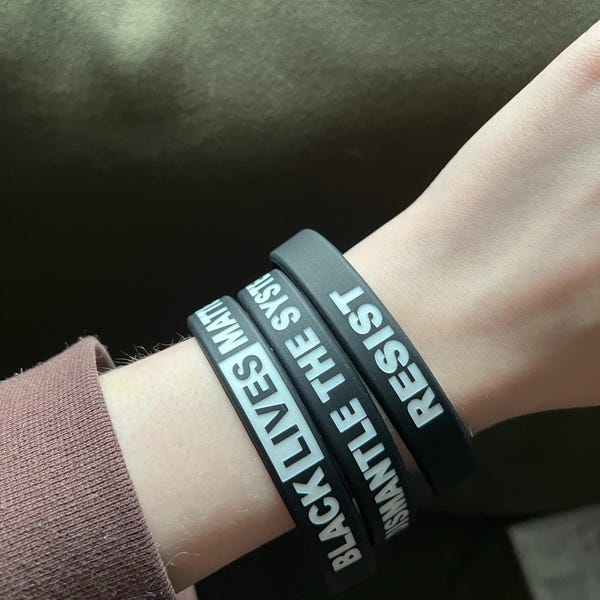 Black Lives Matter Wristband | No Justice No Peace, We Stand Together ...
