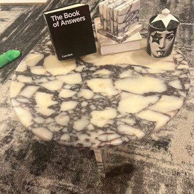 Calacatta Viola Set of 2-4-6 SQUARE Coasters, Italian Marble 100% ...