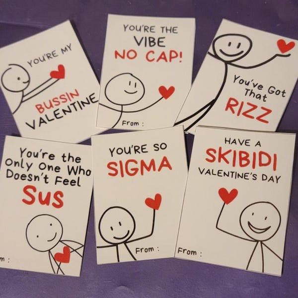 Slang Kids Valentine's Day Cards, Funny Printable Classroom Valentine ...