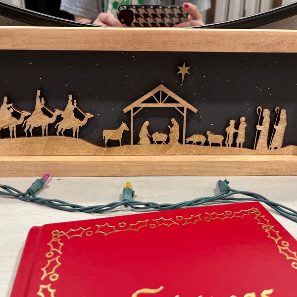 Small Wood Nativity Sign | Christmas Sign Decor | Christmas Sign | Wood ...