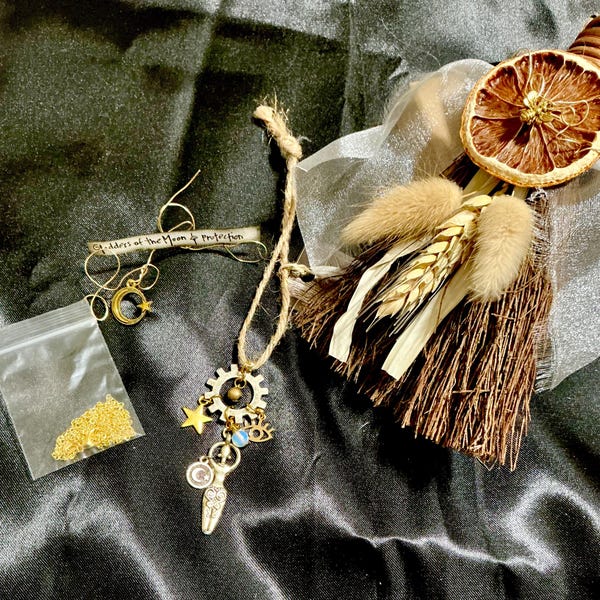 Witchy Halloween Choker Necklace Witches Gift Charm Good Luck Fortune ...