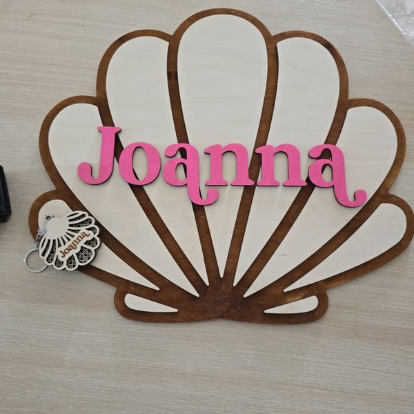 Personalized Seashell Name Sign - Under the Sea Wooden Sign - Ocean ...
