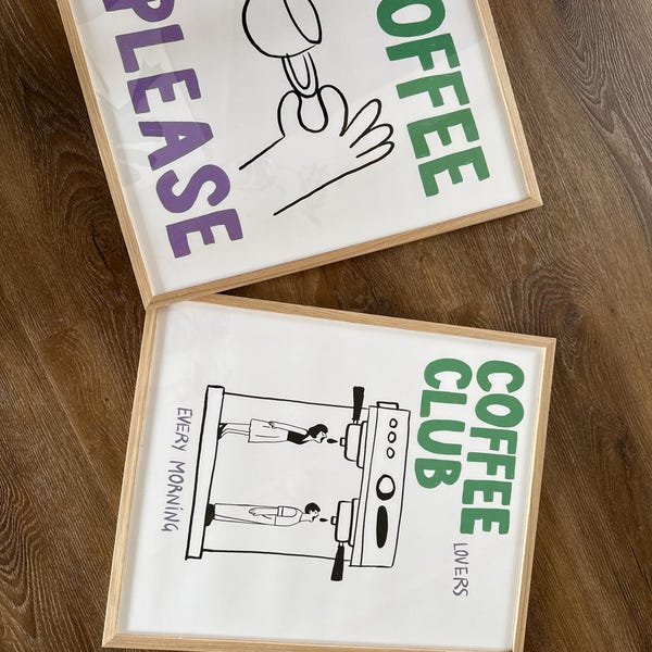Set of 3 Coffee Print, Trendy Wall Art, Coffee Kitchen Cart Art Posters ...