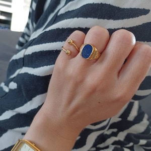 Adjustable Openwork and Engraved Geometric Ring Gilded With - Etsy UK