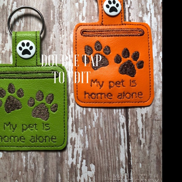 ITH Pet Home Alone Paw Print Key Fob - Pet Home Alone Vinyl Key Fob ...